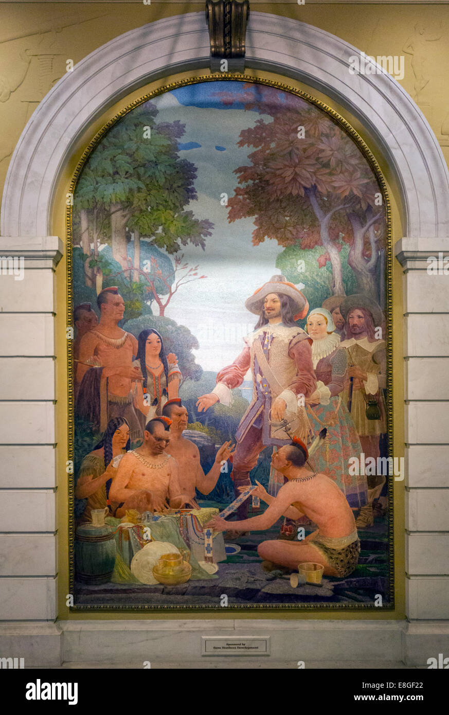 Staten Island borough hall murals Stock Photo - Alamy