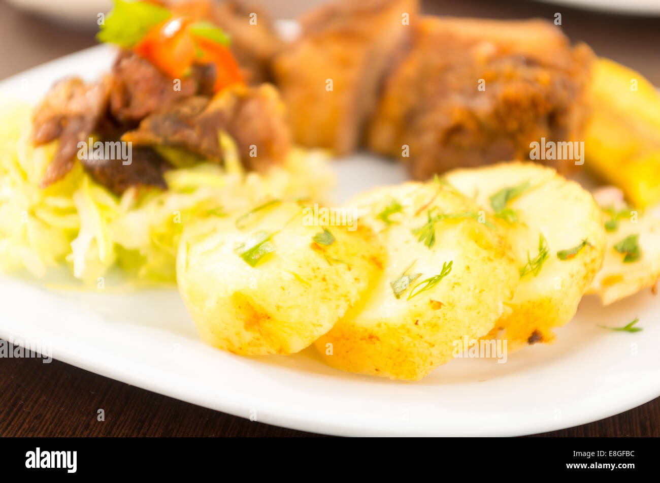fritada fried pork traditional ecuadorian food Stock Photo - Alamy