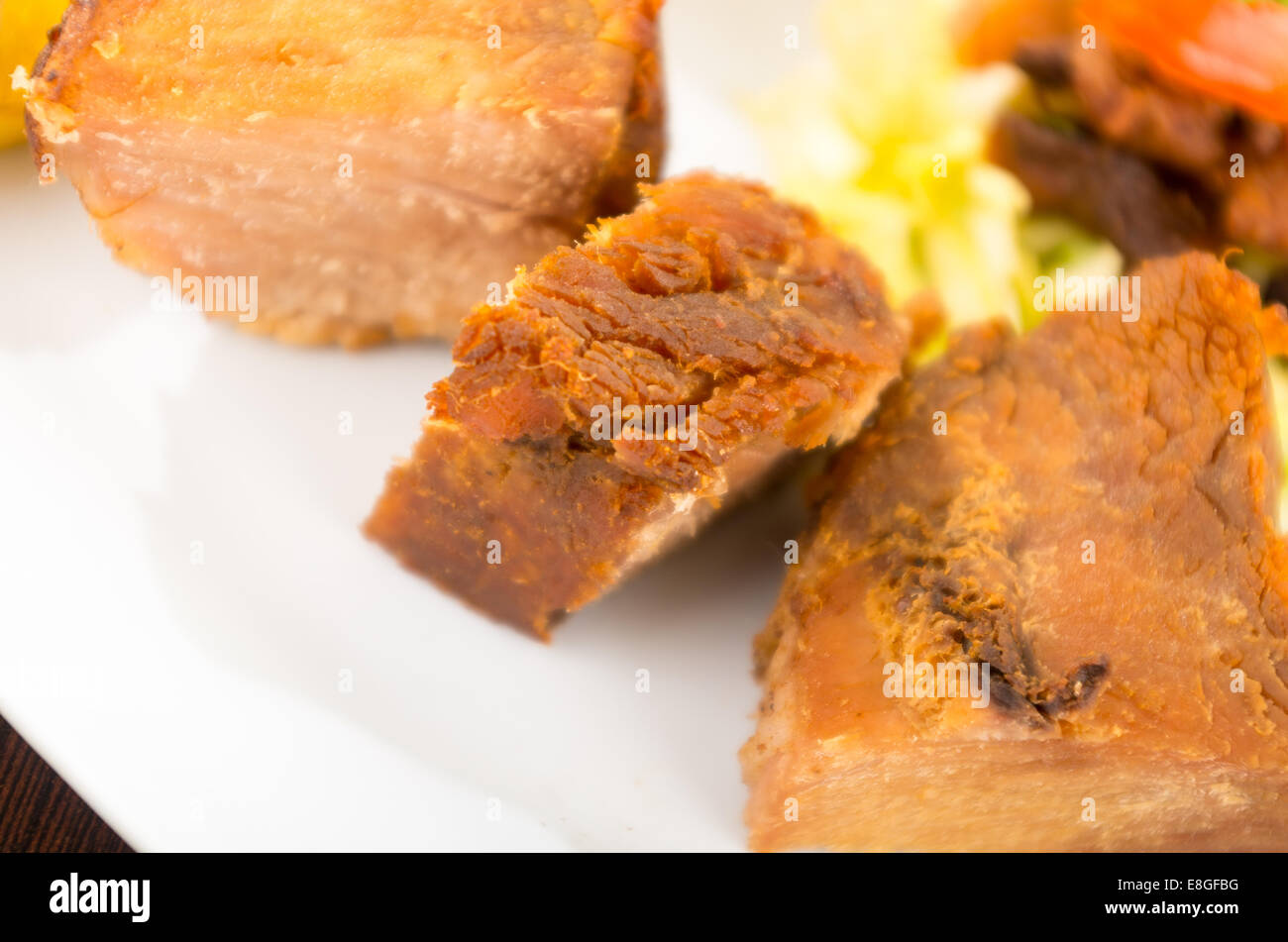 fritada fried pork traditional ecuadorian food Stock Photo - Alamy