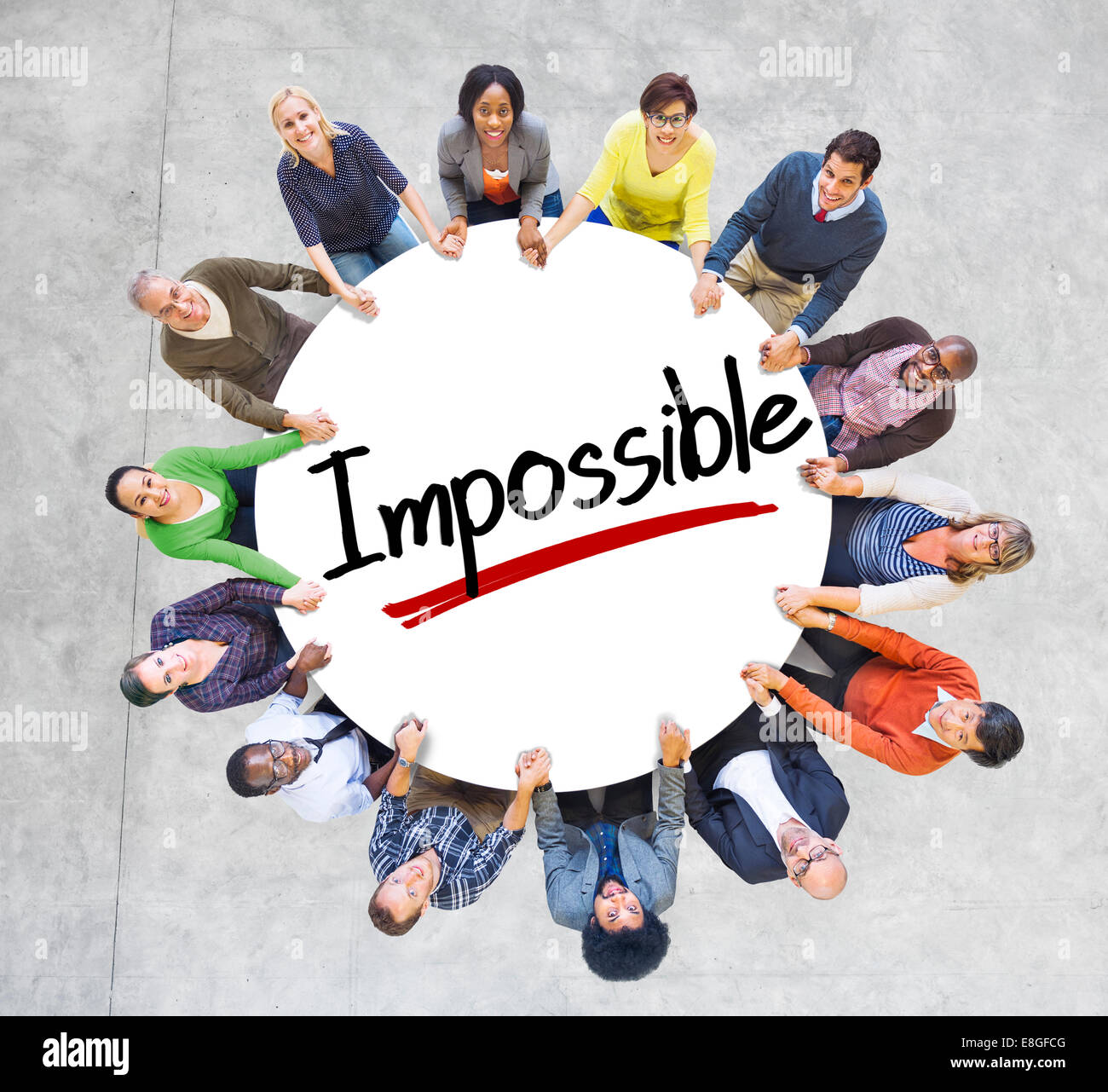 Aerial View of People and Impossible Concepts Stock Photo - Alamy