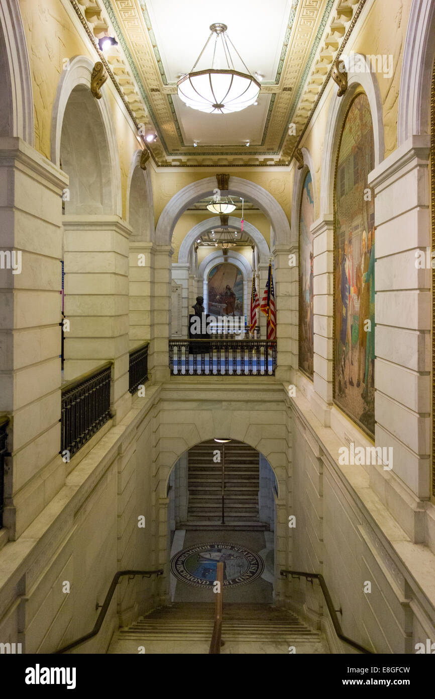 Staten Island borough hall murals Stock Photo - Alamy