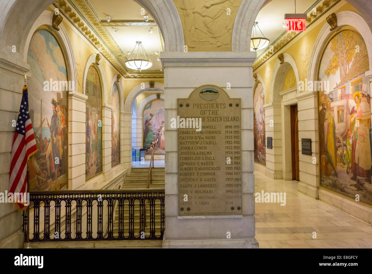 Staten Island borough hall murals Stock Photo - Alamy