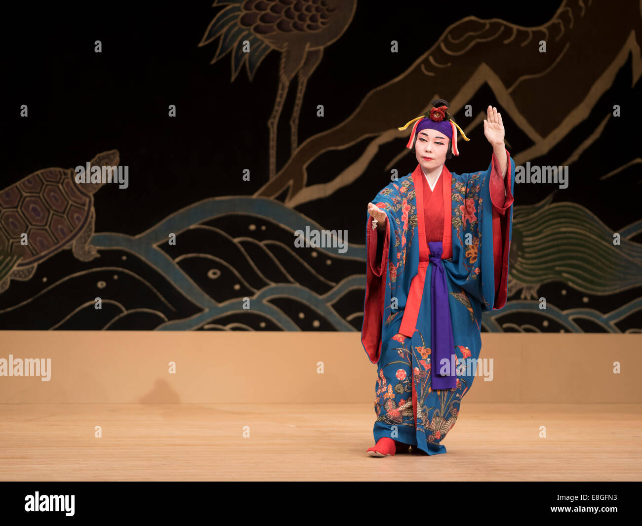 Traditional Ryukyu Dance performance led by dancer Kazue Higa at the ...