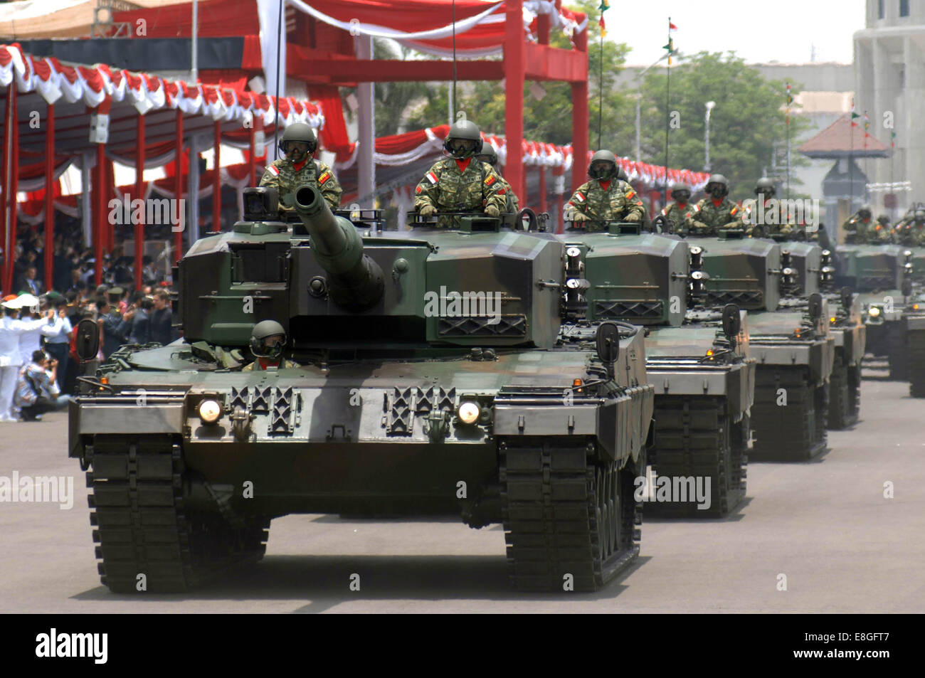 Surabaya, Indonesia. 7th Oct, 2014. OCTOBER 7: Leopard tanks of ...