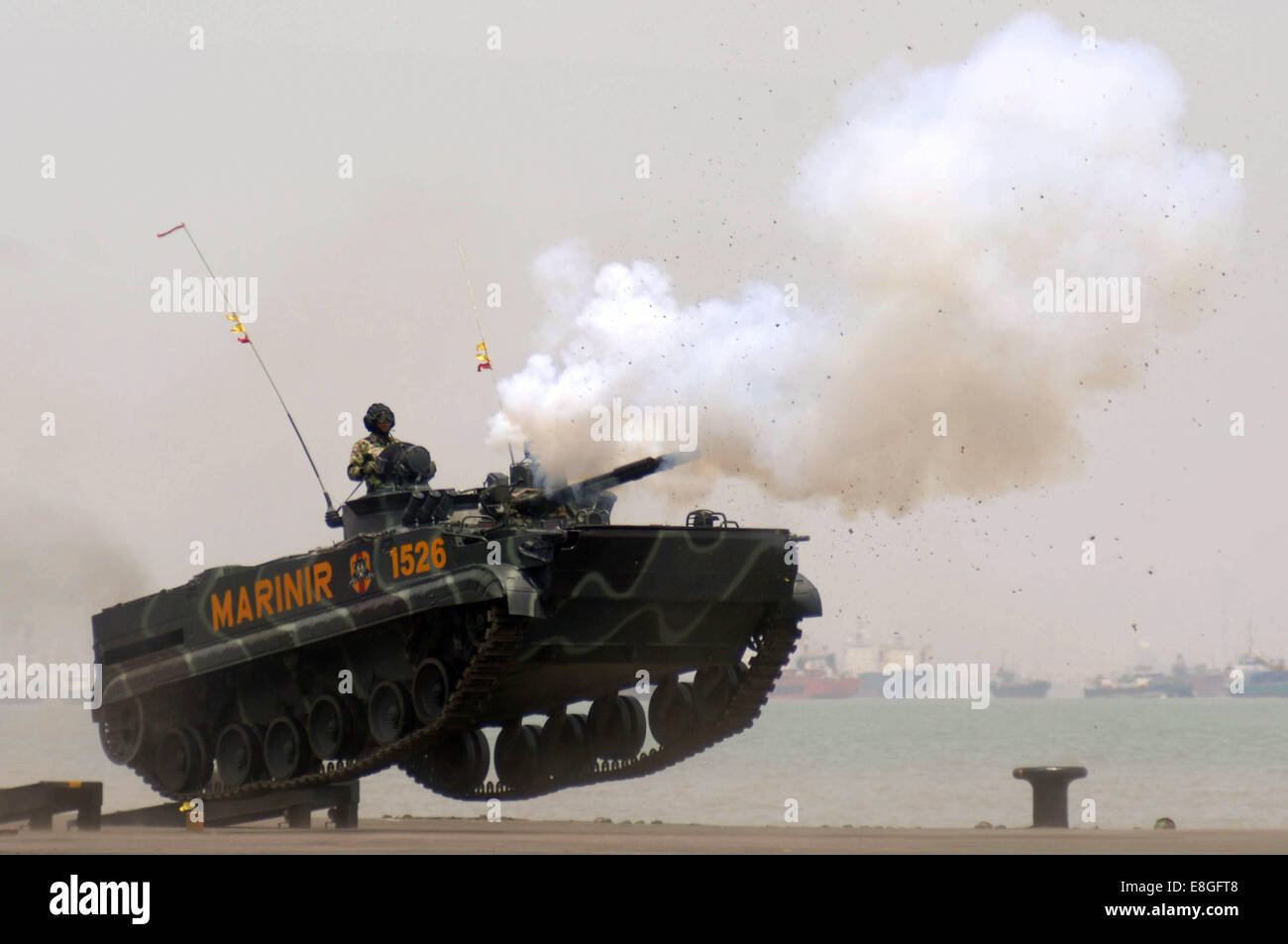 Surabaya, Indonesia. 7th Oct, 2014. OCTOBER 7: Leopard tanks of ...