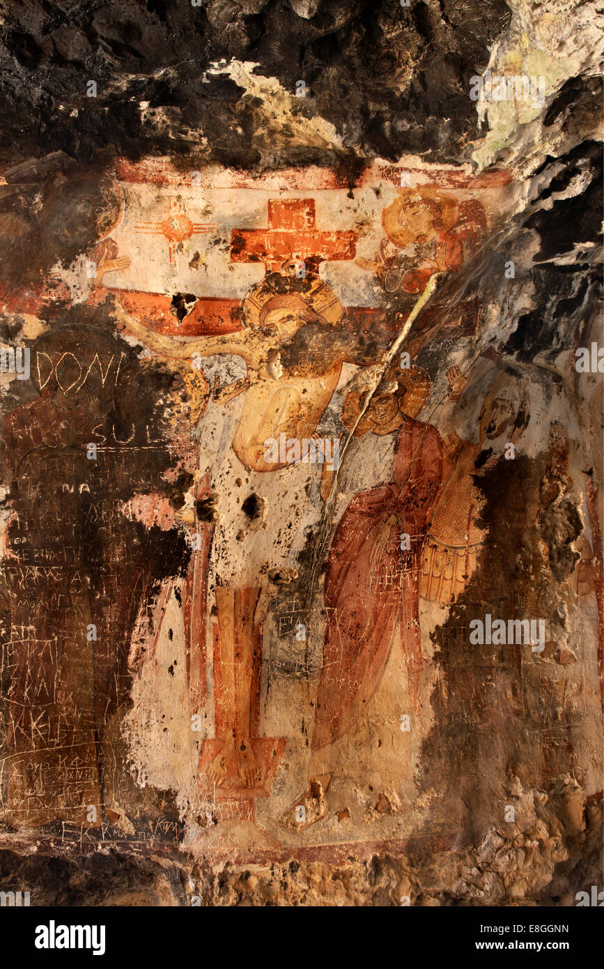 Inside the "cavechurch" of Agios Nikolaos Kremastos monastery (probably ...