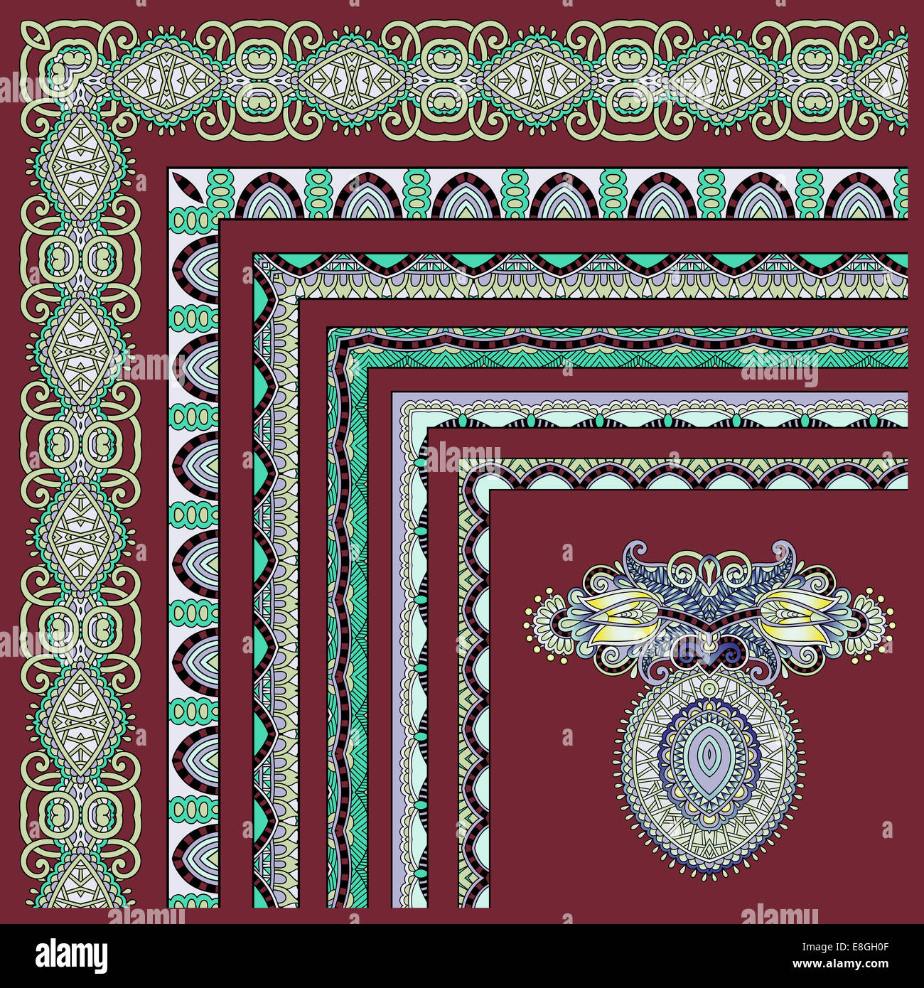 collection of ornamental floral vintage frame design Stock Photo - Alamy