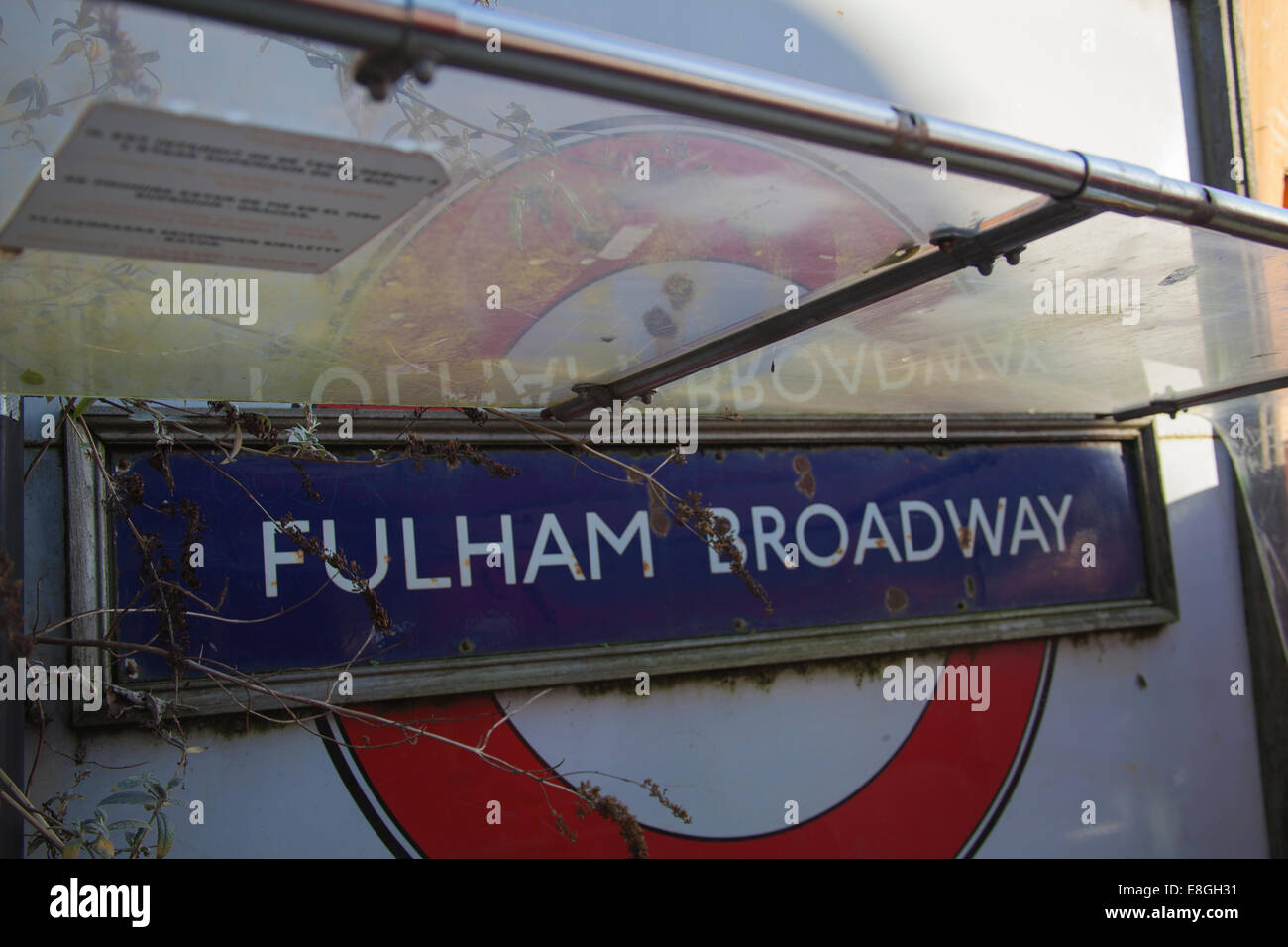 Abandoned Fulham Broadway tube sign Stock Photo - Alamy