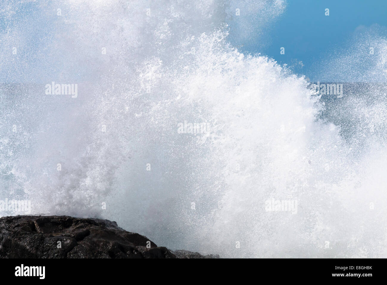Wave exploding towards the camera at the northern coast of Jandia in ...