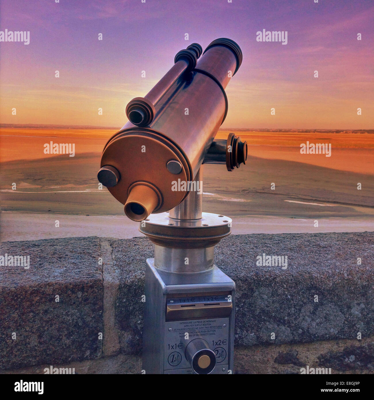 Telescope at sunset Stock Photo - Alamy