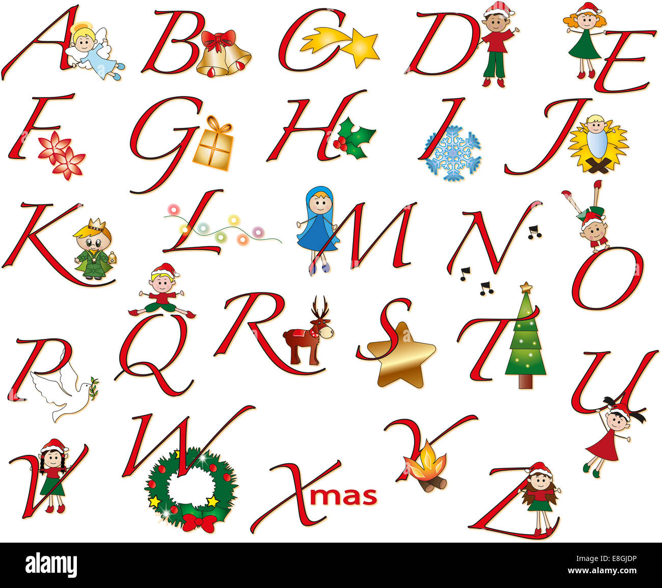 Christmas alphabet hi-res stock photography and images - Alamy