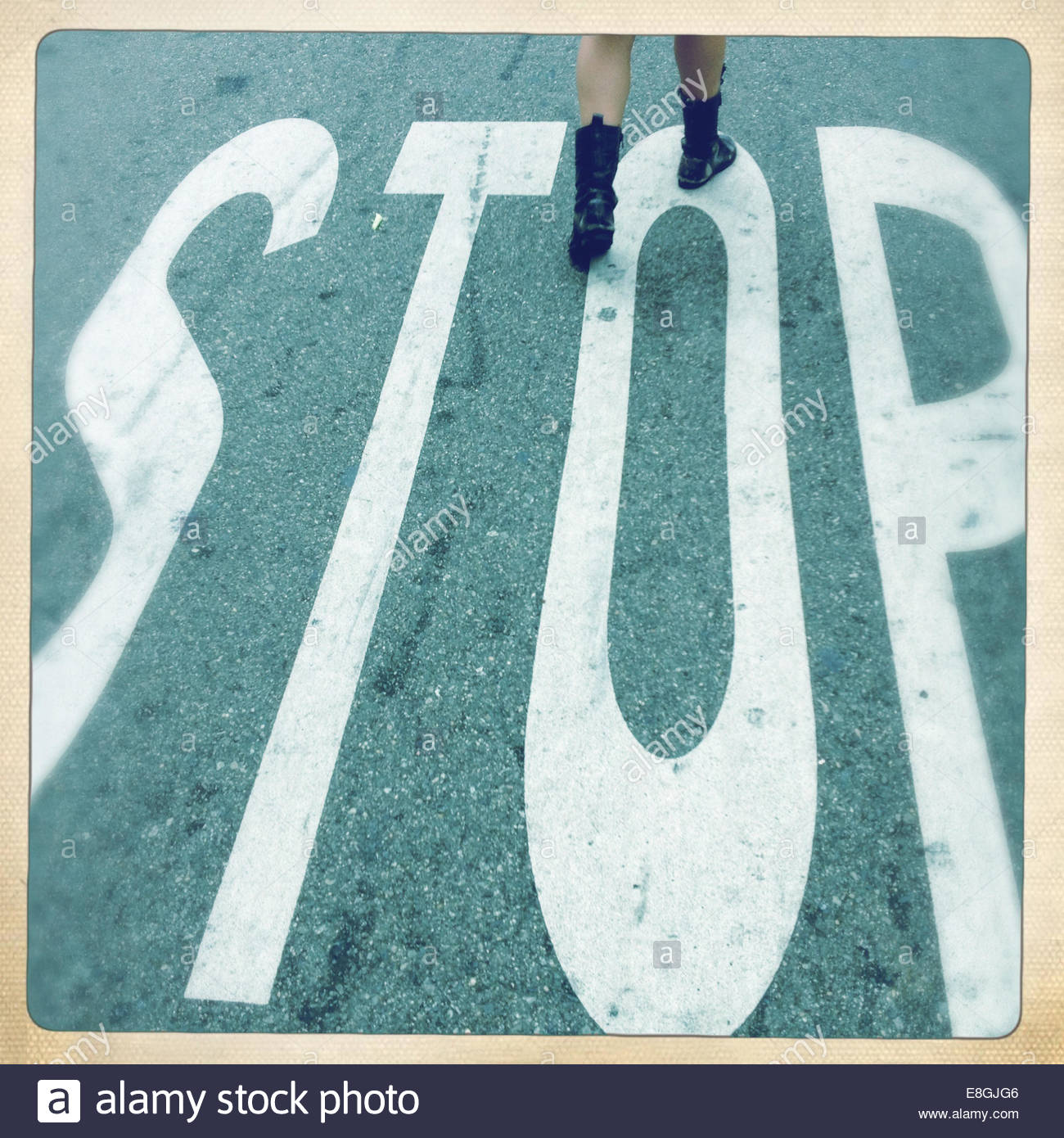 Stop Sign On Asphalt Stock Photos & Stop Sign On Asphalt Stock Images ...