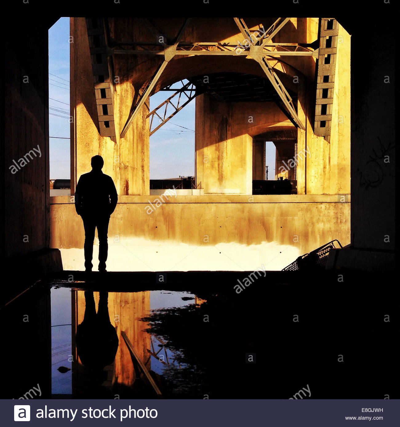 Bridge Silhouette Person Stock Photos & Bridge Silhouette Person Stock ...