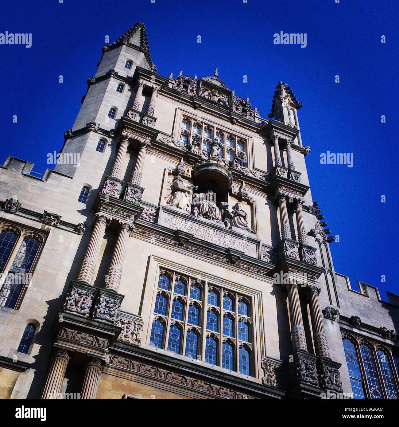 Oxford, UK Quadrangle Tower At The Bodleian Library In Oxford Stock ...