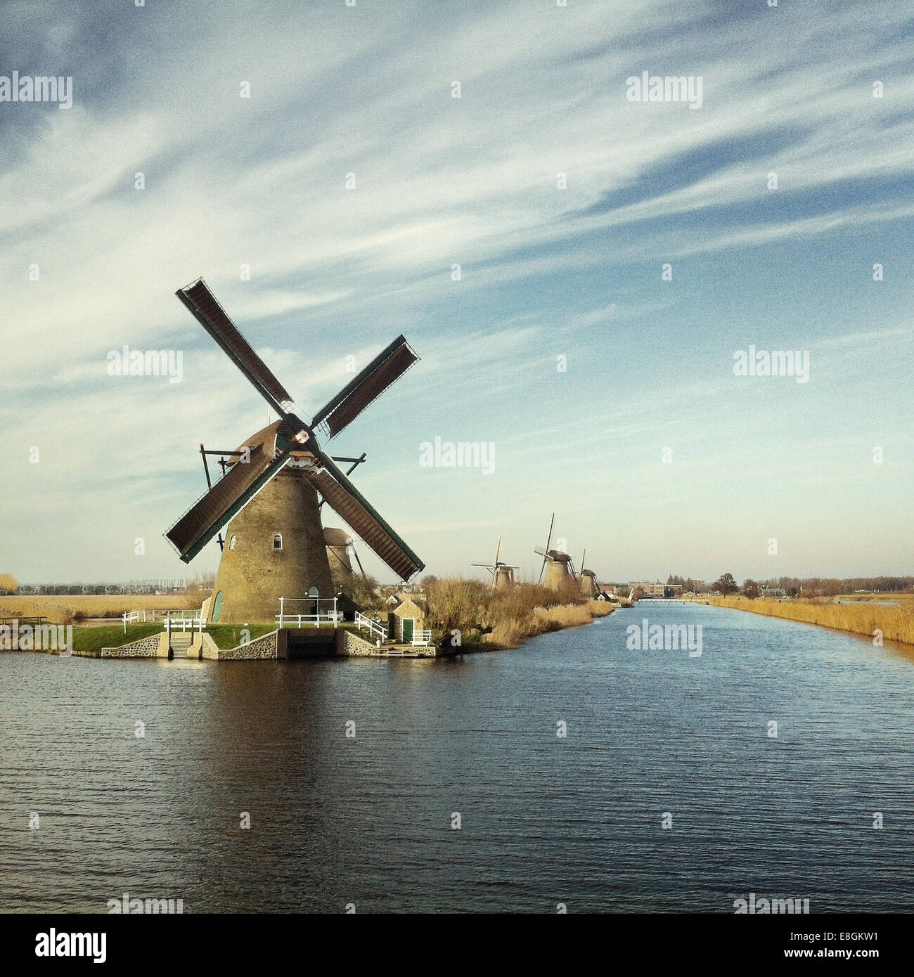 Windmill riverbank hi-res stock photography and images - Alamy