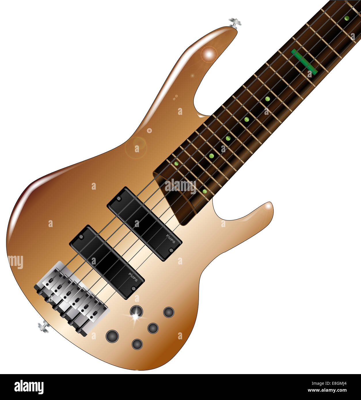 A generic six string wooden body bass guitar Stock Photo - Alamy
