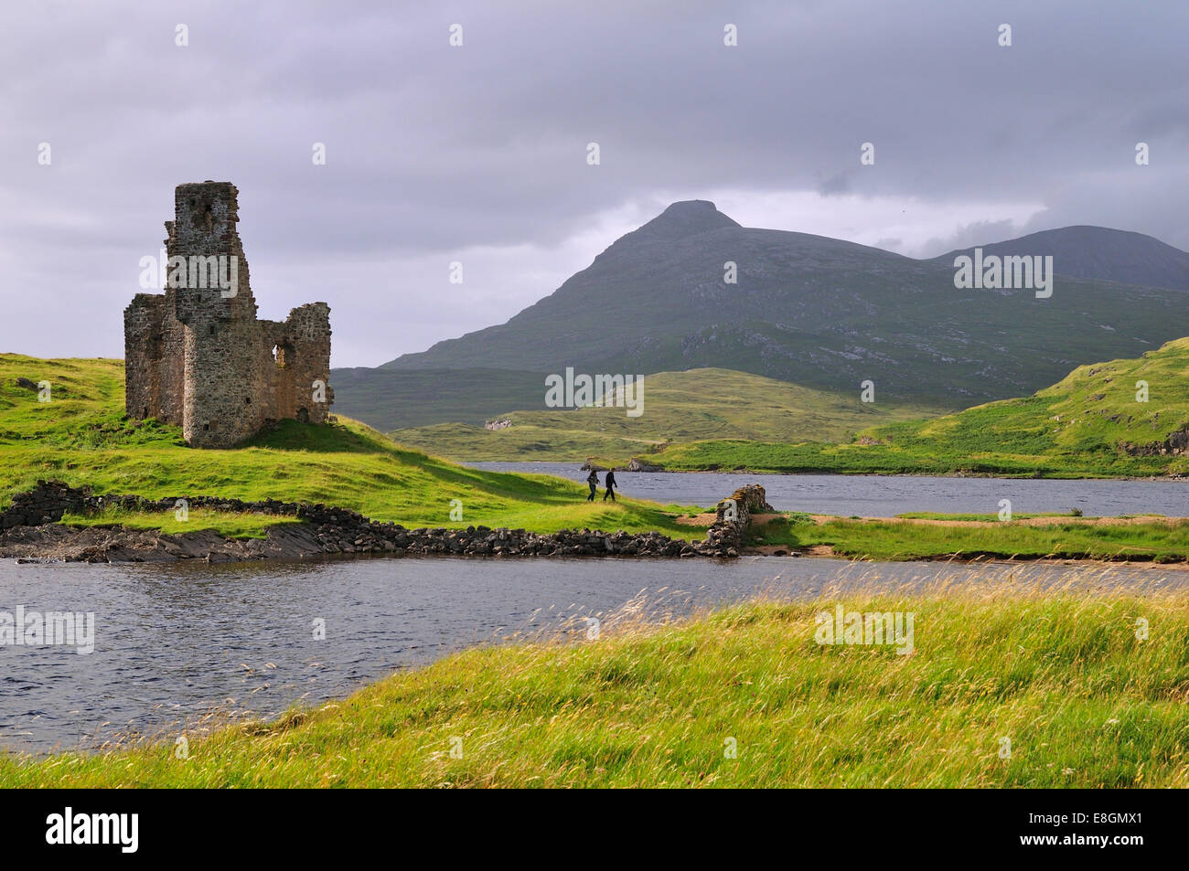 The ruins of Ardvreck Castle, Loch Assynt, Sutherland, Highland ...