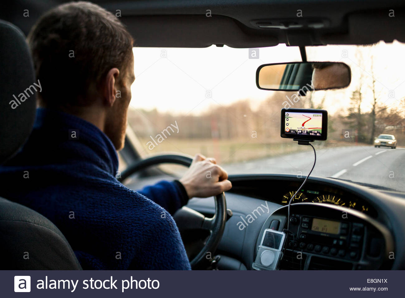 Rear View Man Driving Car High Resolution Stock Photography and Images ...