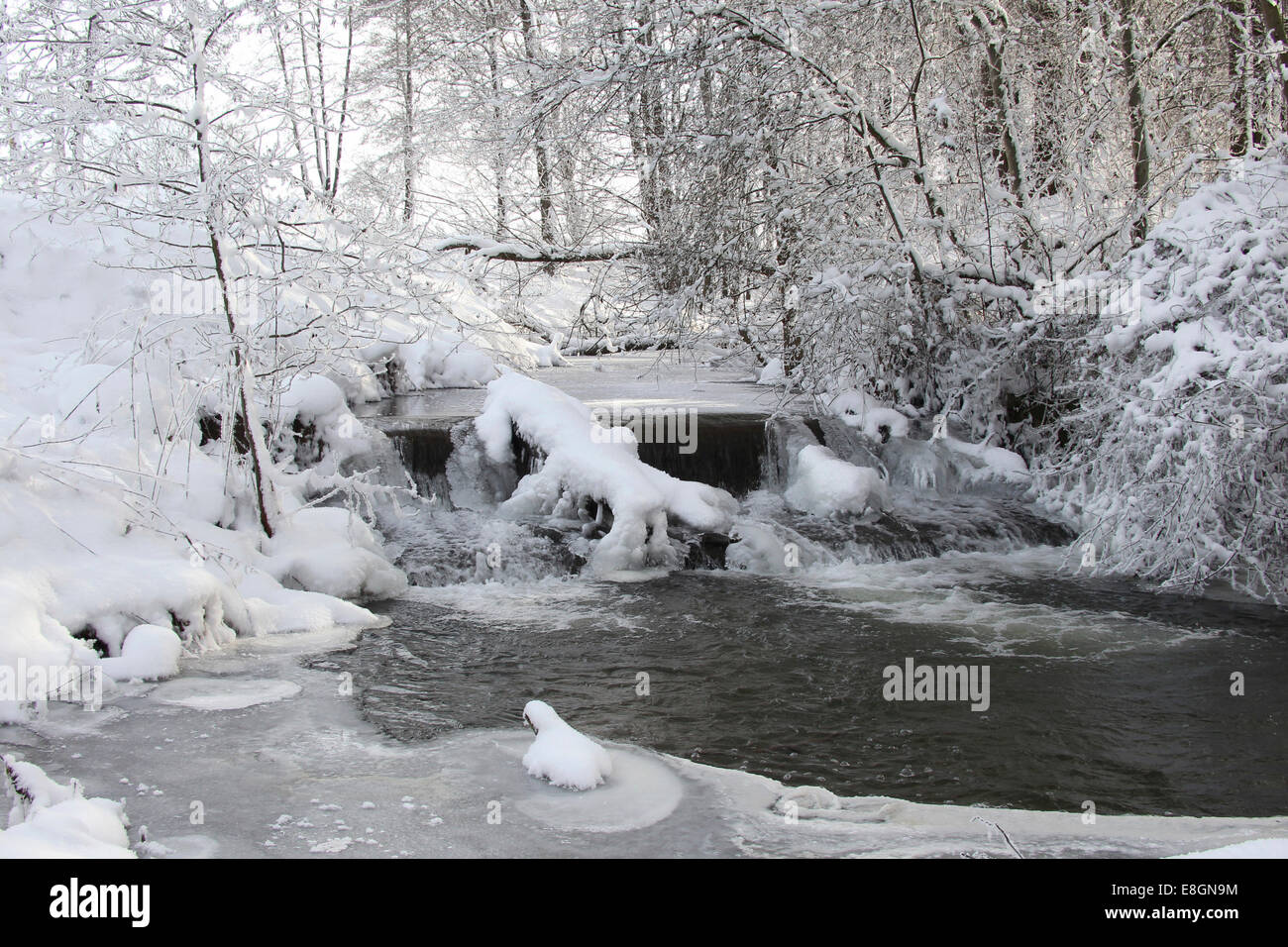 Stream in winter, Bavaria, Germany Stock Photo - Alamy