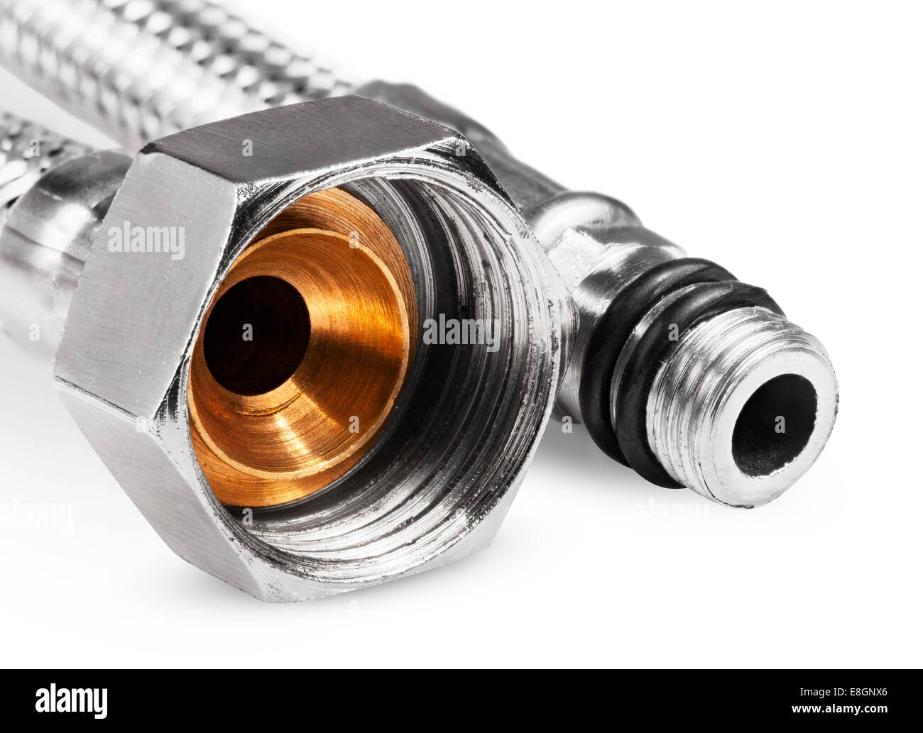 Plumbing accessories on white background. Clipping Path Stock Photo - Alamy