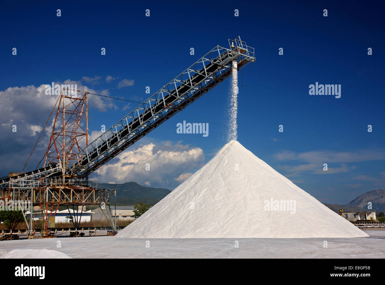 Harvest time at the "White" saltworks, lagoon of Messolonghi - Aitoliko ...