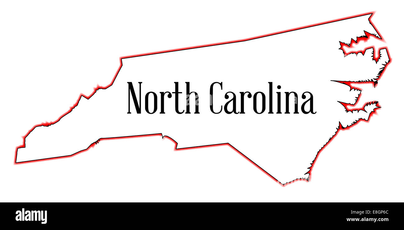 Outline map of the state of North Carolina Stock Photo - Alamy Outline map of the state of North Carolina Stock Photo - Alamy