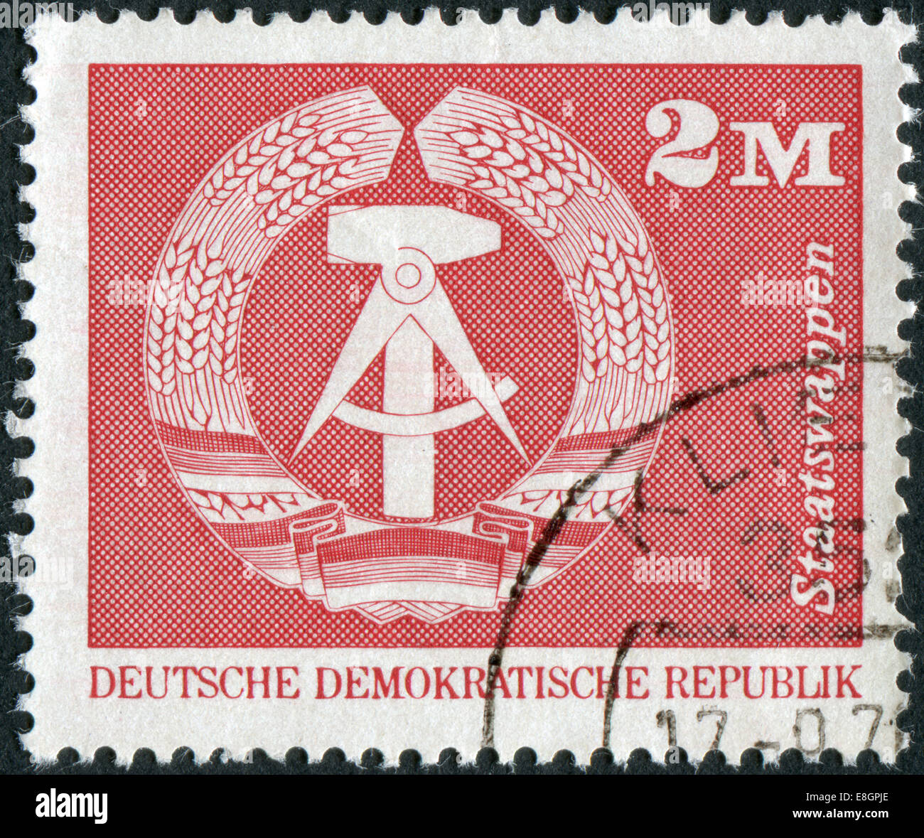 Postage stamp printed in Germany, shows the coat of arms of the German ...