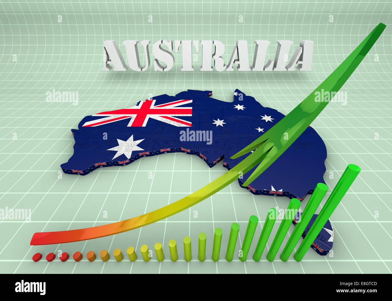 3D Illustration of Australia and business graphics Stock Photo - Alamy
