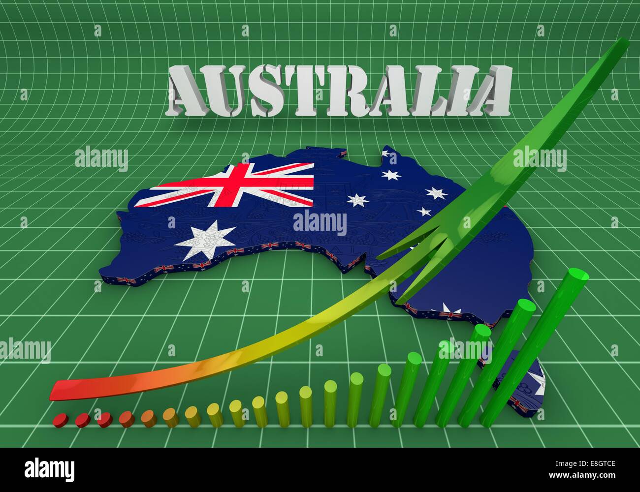 3D Illustration of Australia and business graphics Stock Photo - Alamy