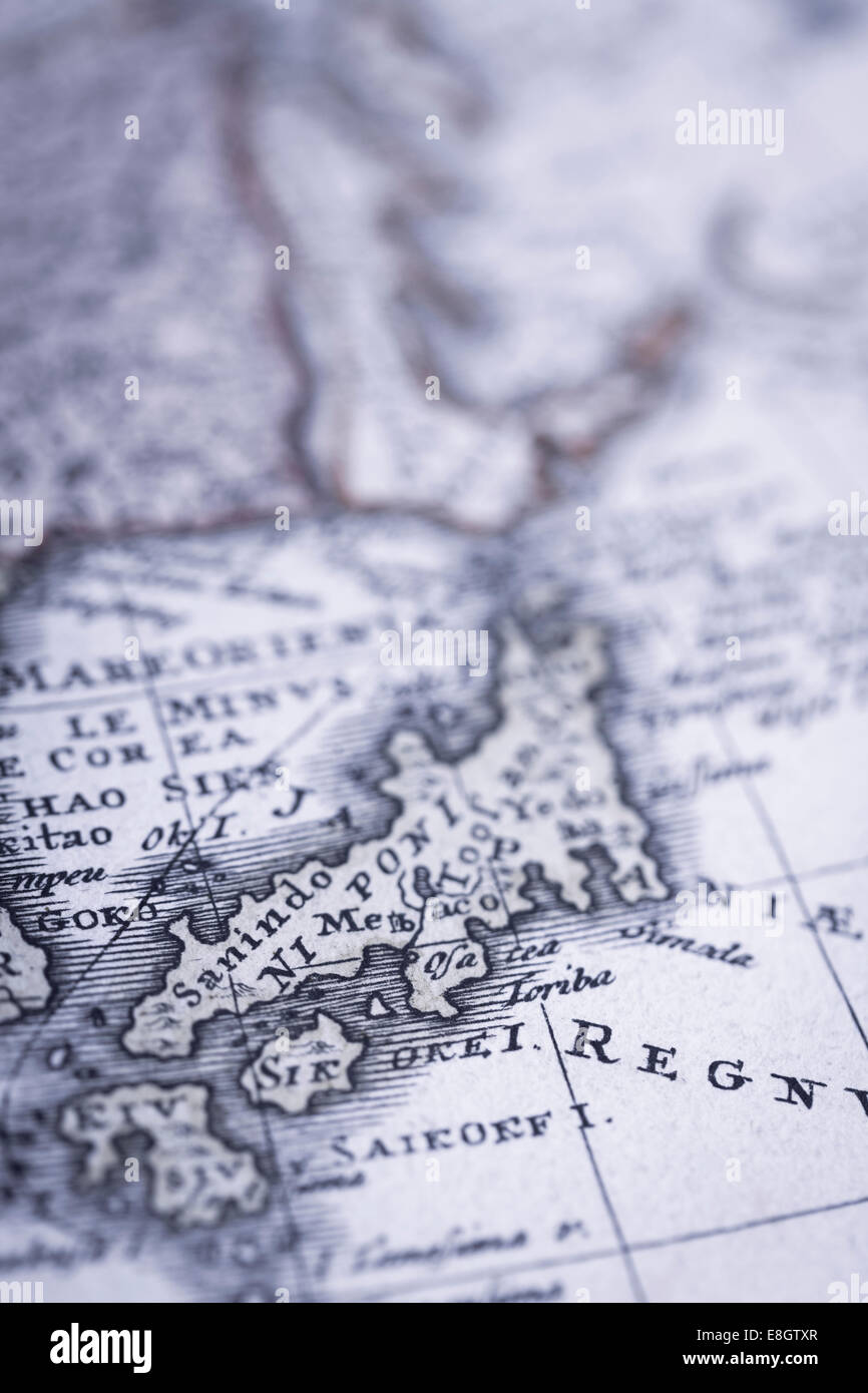 Japanese map antique hi-res stock photography and images - Alamy