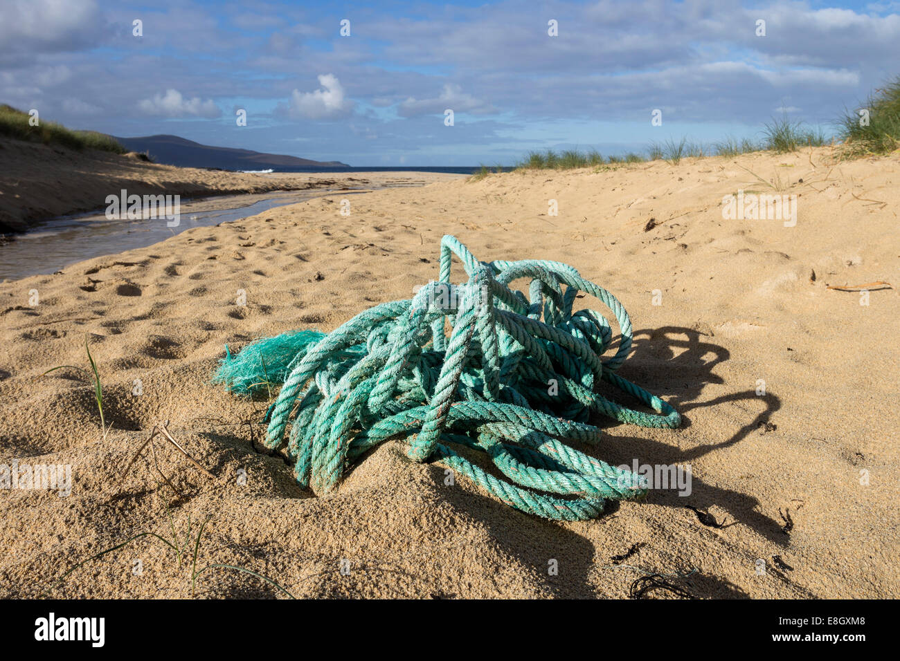 Polypropylene Rope (plastic) Washed up on a Beach on the Isle of Harris ...