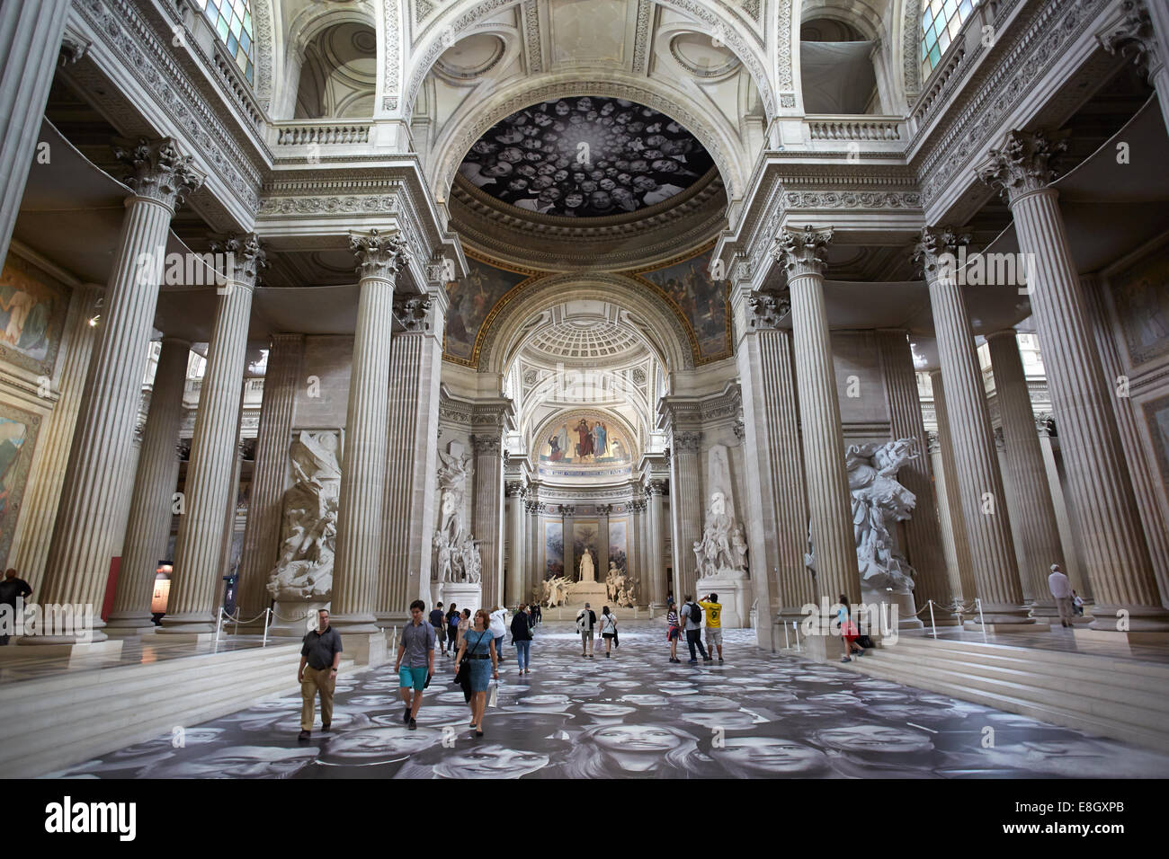 Pantheon interior with tourists in Paris Stock Photo - Alamy
