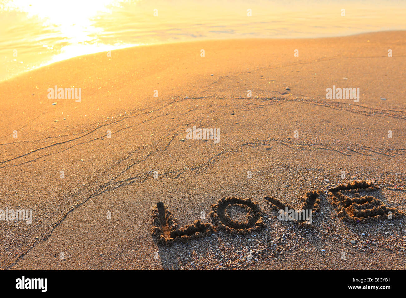 Love Writing On The Beach Stock Photo - Alamy