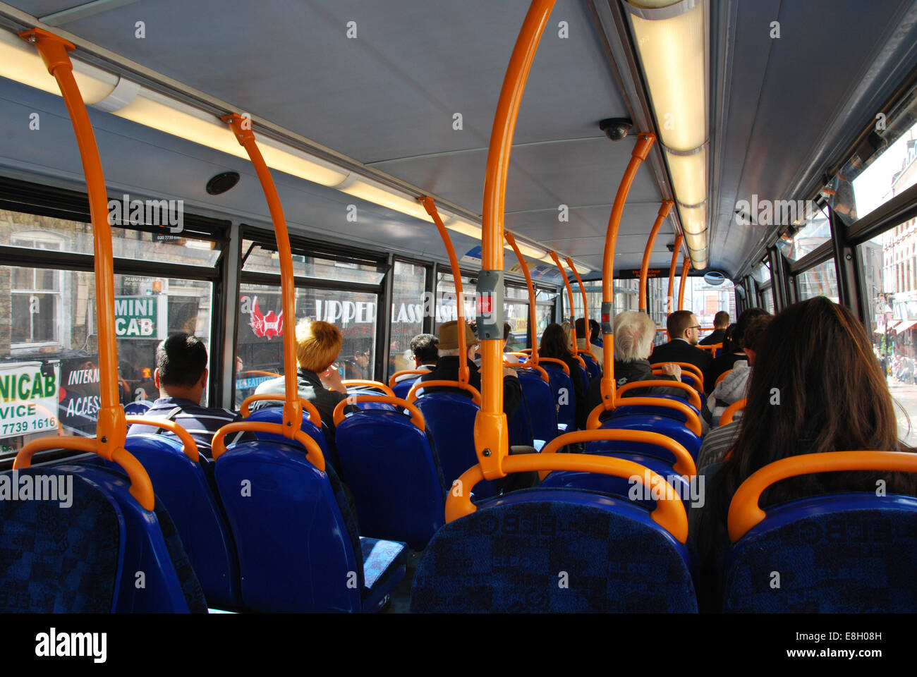 London bus seats interior hi-res stock photography and images - Alamy