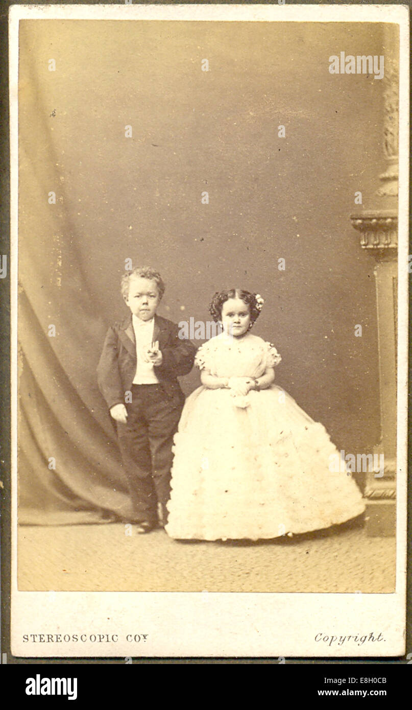 Carte de visite photograph of Commodore Nutt and Minnie Warren Stock ...