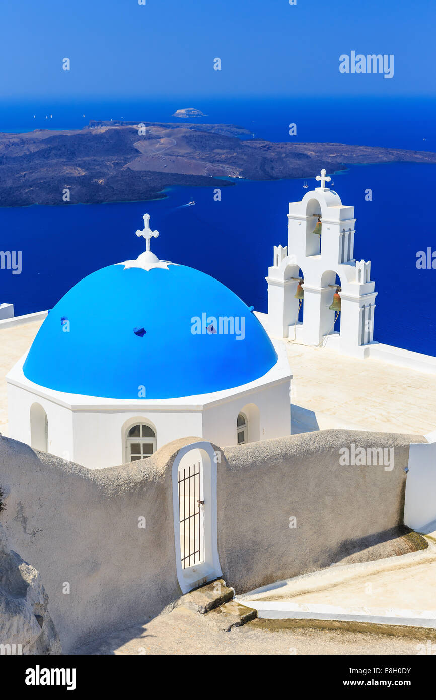 Famous blue church santorini hi-res stock photography and images - Alamy