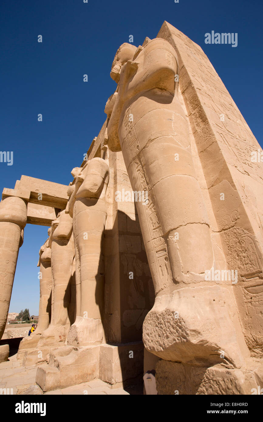 Egypt, Luxor, Ramesseum, Mortuary Temple of Ramses II, headless statues ...
