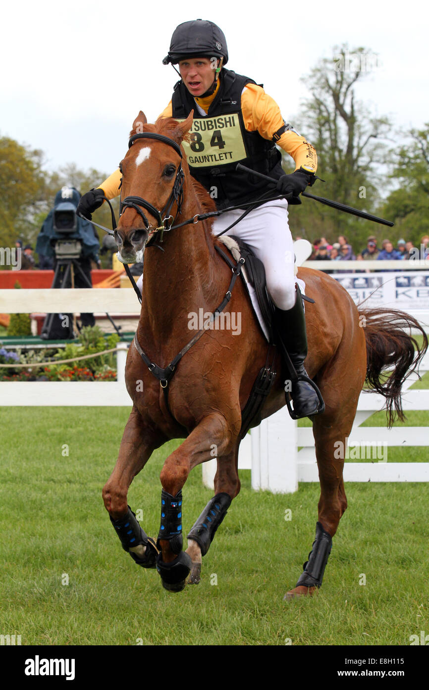 Nick Gauntlett on Grand Manoeuvre at Badminton Horse Trials 2014 Stock ...