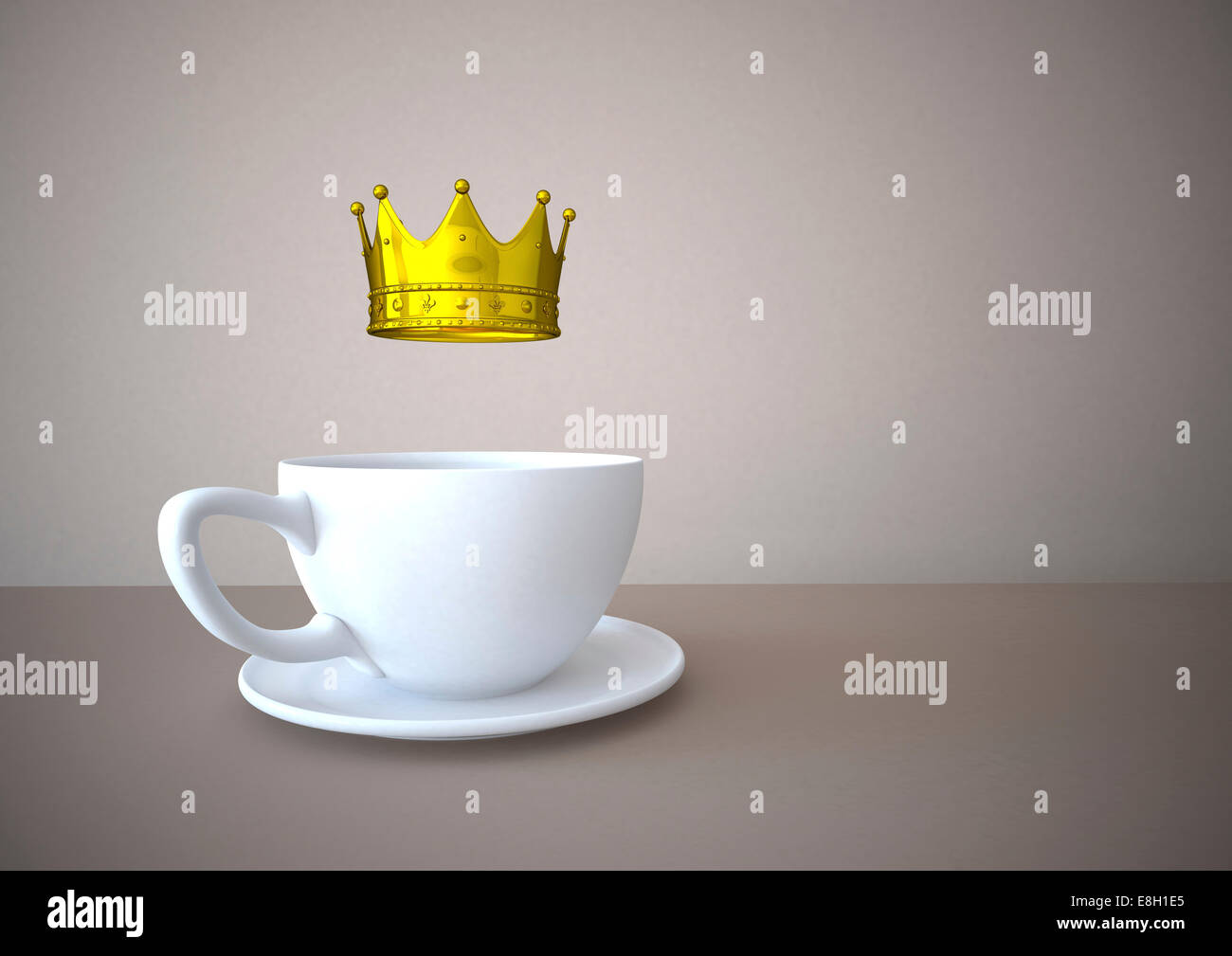 Coffee cup with golden crown, illustration Stock Photo - Alamy