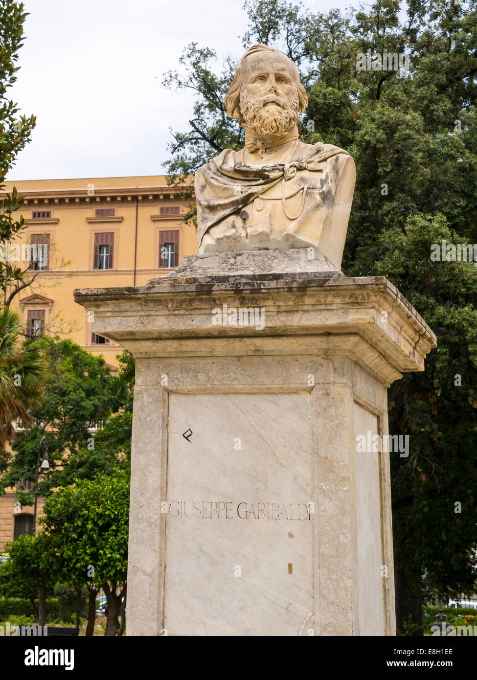 Italy, Sicily, Palermo, Giuseppe Garibaldi bust in Park Garibaldi Stock ...