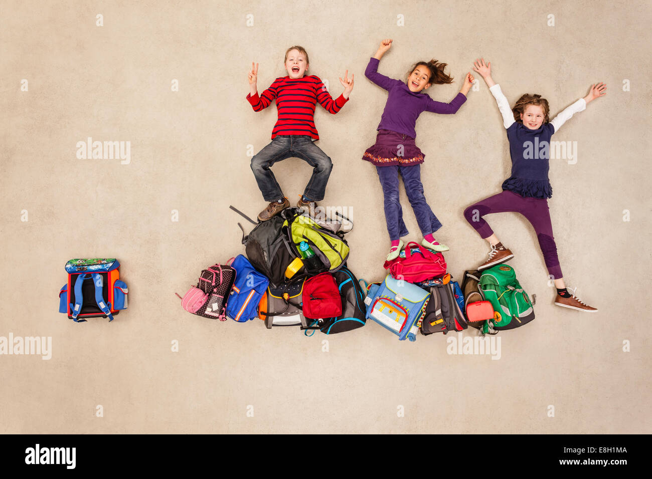Cheering and jumping bag hi-res stock photography and images - Alamy
