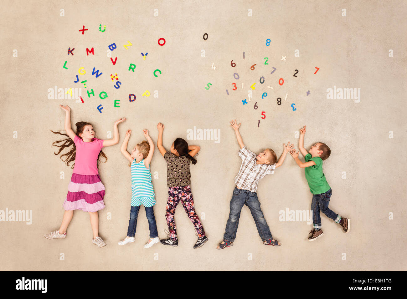 Children learning to read and calculate hi-res stock photography and ...