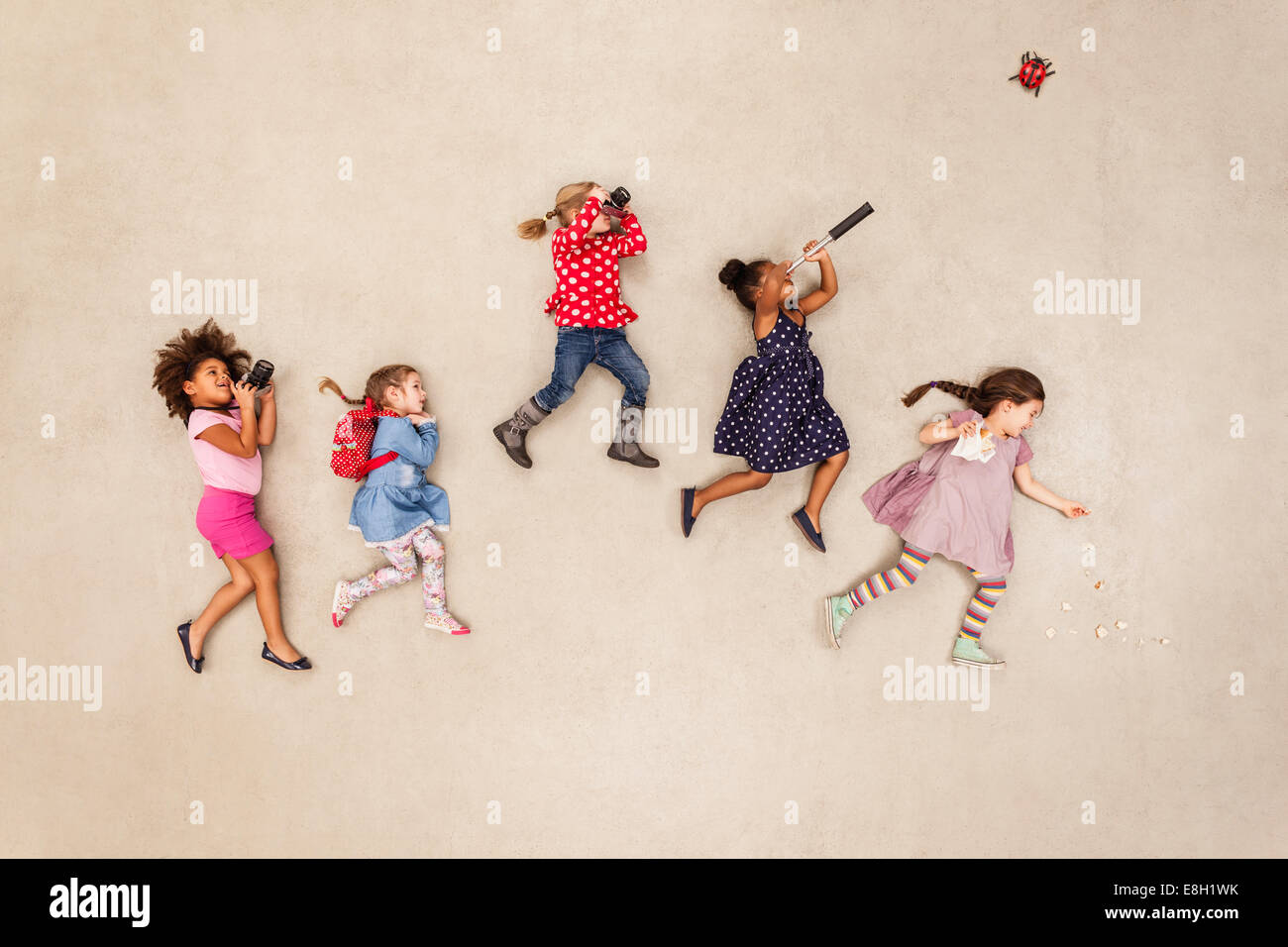 Children observing animals in nature Stock Photo - Alamy