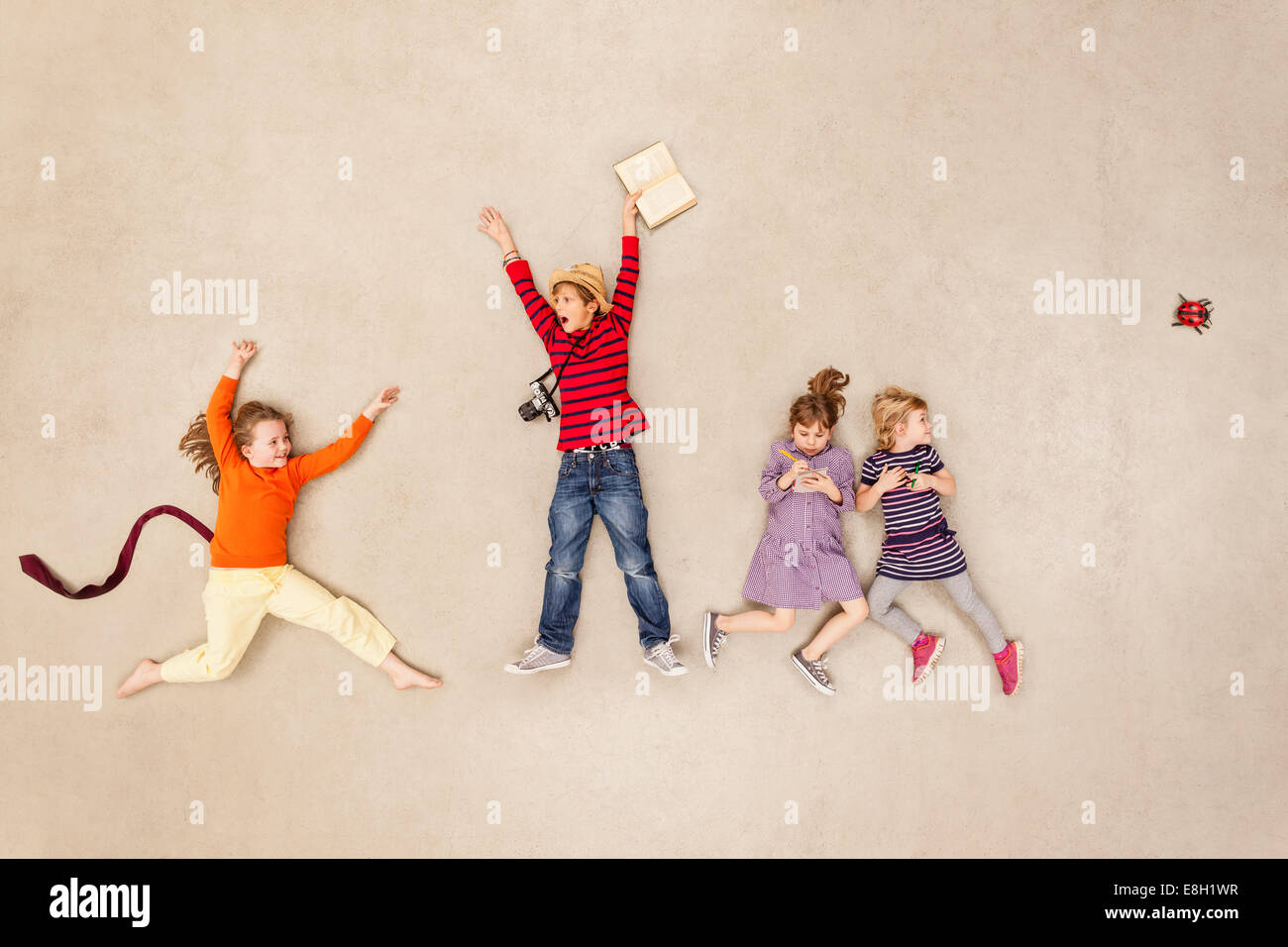 Children observing animals in nature Stock Photo - Alamy