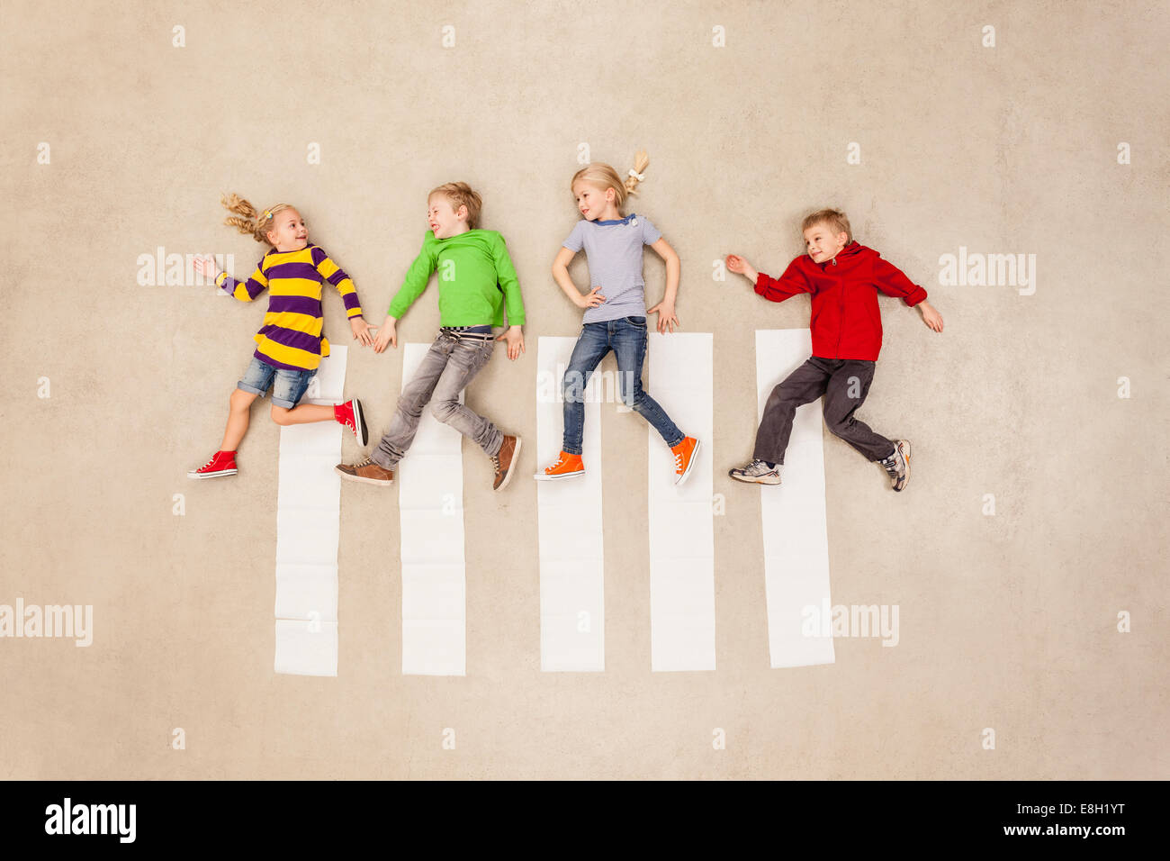Child walking zebra crossing hi-res stock photography and images - Alamy