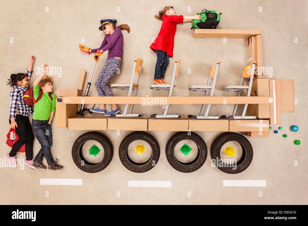 School children in school bus Stock Photo - Alamy