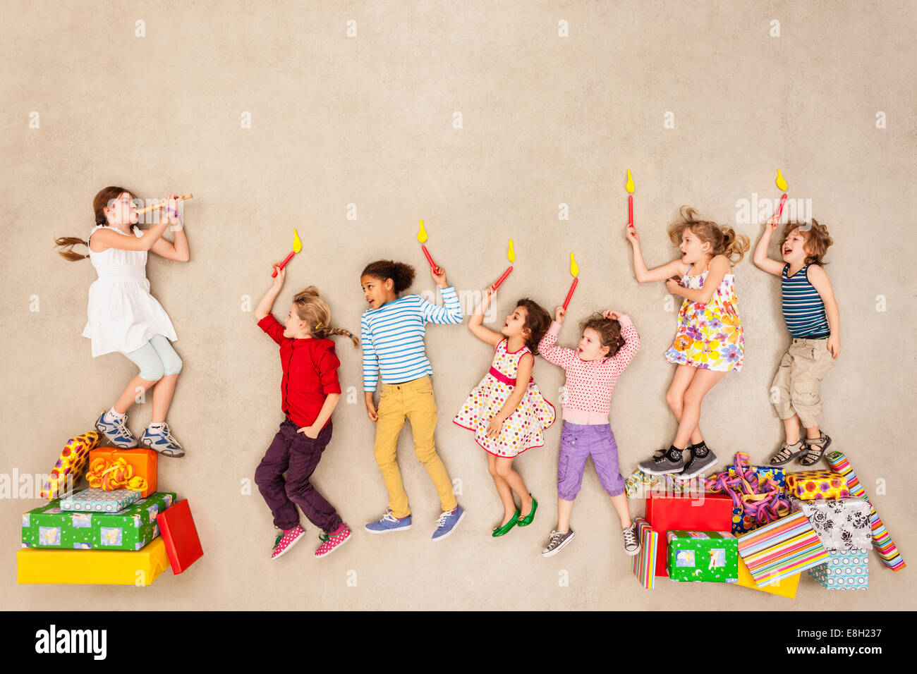 Children having birthday party Stock Photo - Alamy