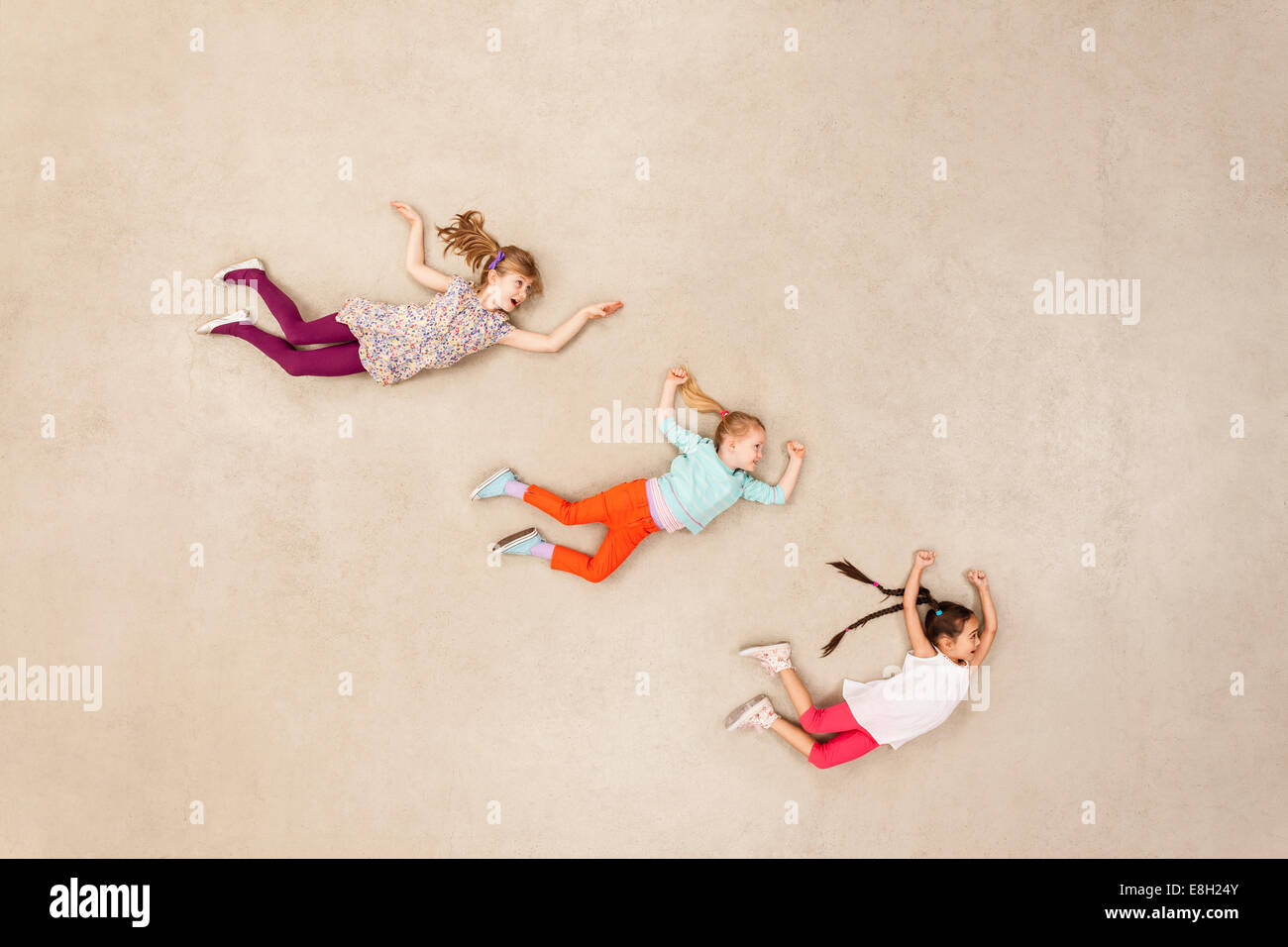 Children flying in the air Stock Photo - Alamy