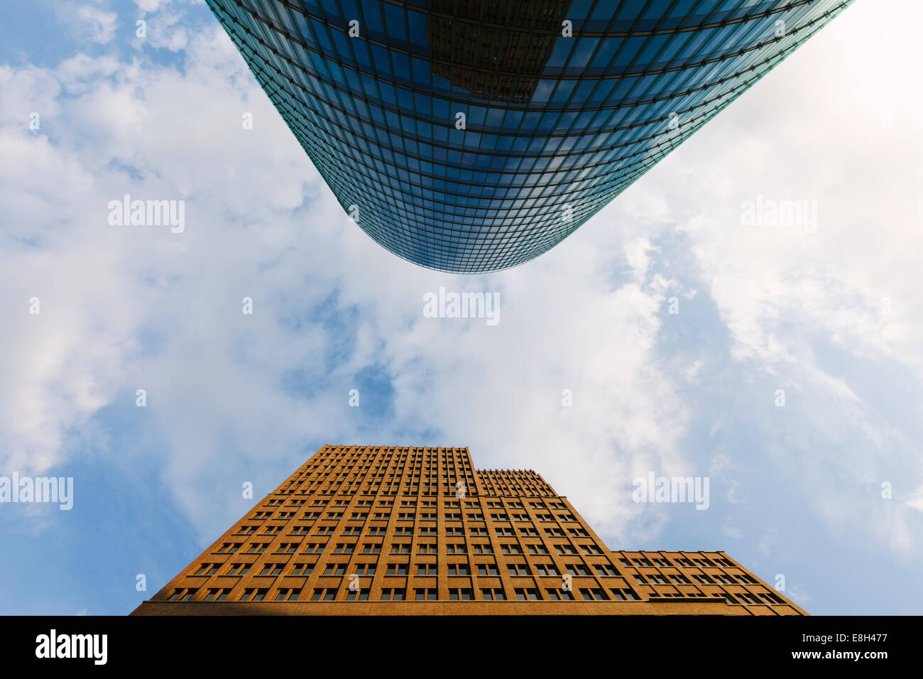 Germany, Berlin, parts of two facades of high-rise building at Potsdam ...