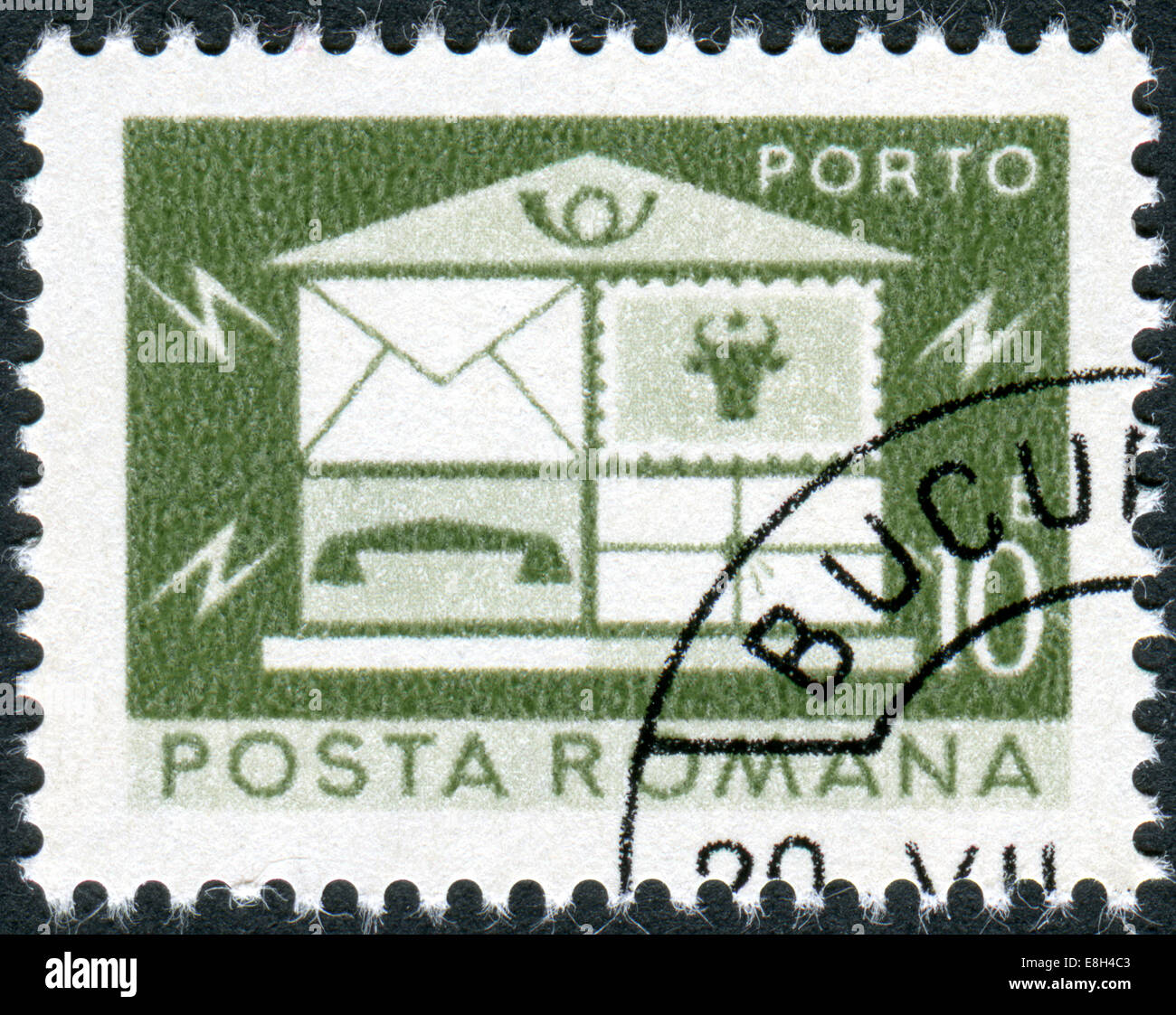 ROMANIA - CIRCA 1974: Postage stamp (stamp dues) printed in Romania ...
